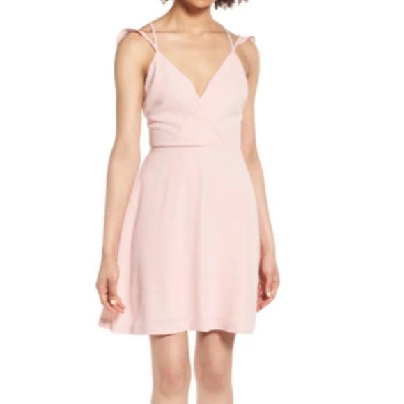 Dee Elly | Dresses | Nwt Dee Elly Pink Strappy Surplice Mini Dress ...